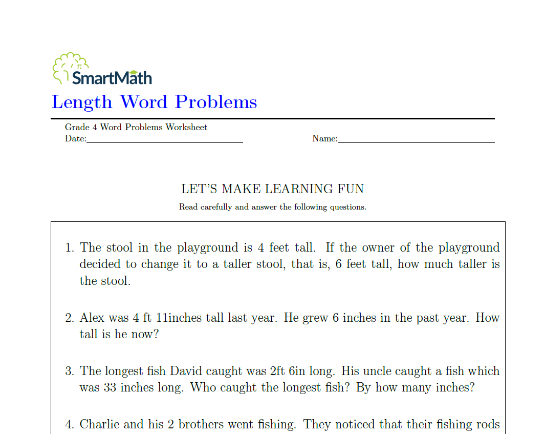 Length Word Problems SmartMathz length-word-problems-smartmathz