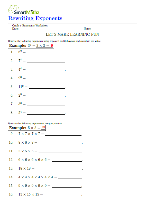 Rewriting Exponents - SmartMathz