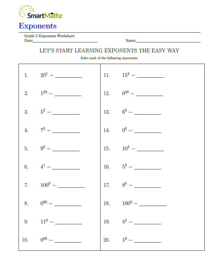Exponents - SmartMathz