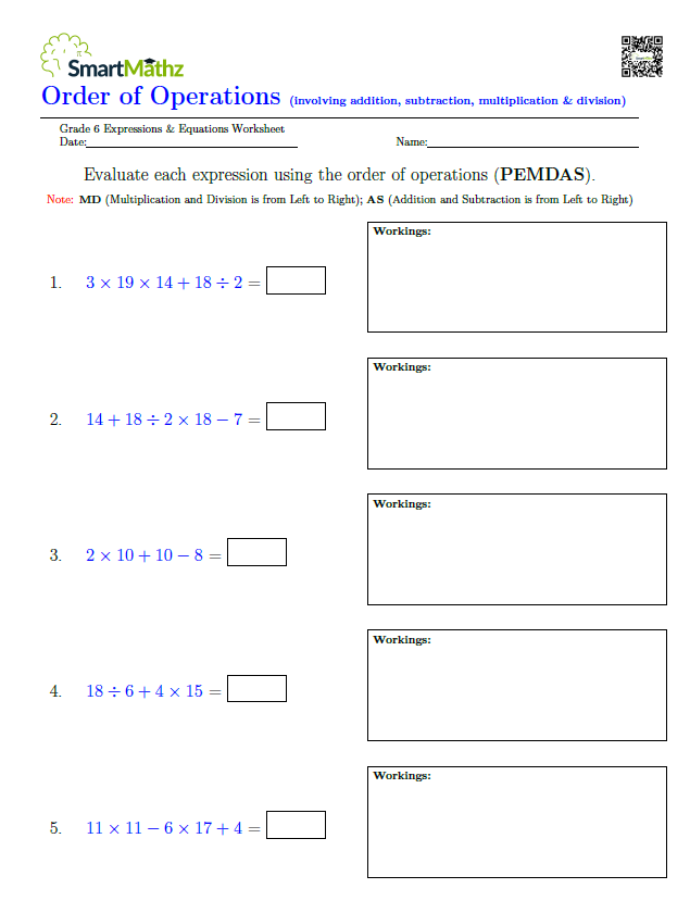 Order of Operations (Involving Addition, Subtraction, Multiplication ... Order of Operations (Involving Addition, Subtraction, Multiplication ...