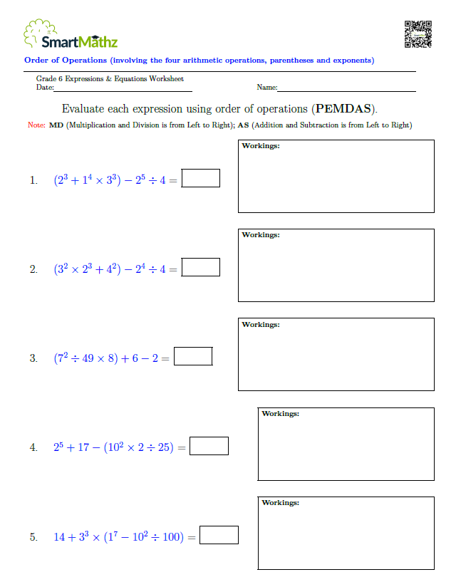 Order of Operations (Involving the four Arithmetic Operations ... Order of Operations (Involving the four Arithmetic Operations ...