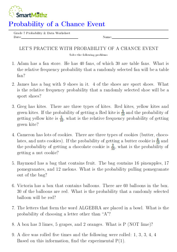 Probability of Compound Event - SmartMathz