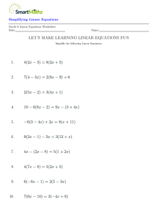 Simplifying Linear Equations - SmartMathz